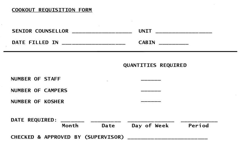 COOKOUT FORM | History & Memories: 1956 – 1993
